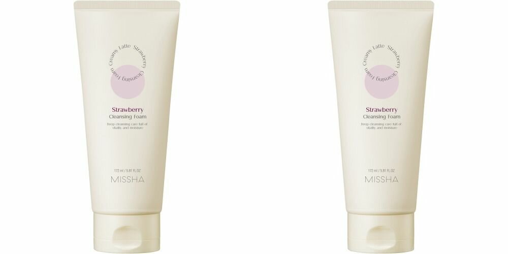 Missha Пенка для умывания Creamy Latte Strawberry, с экстрактом клубники, 172 мл, 2 шт
