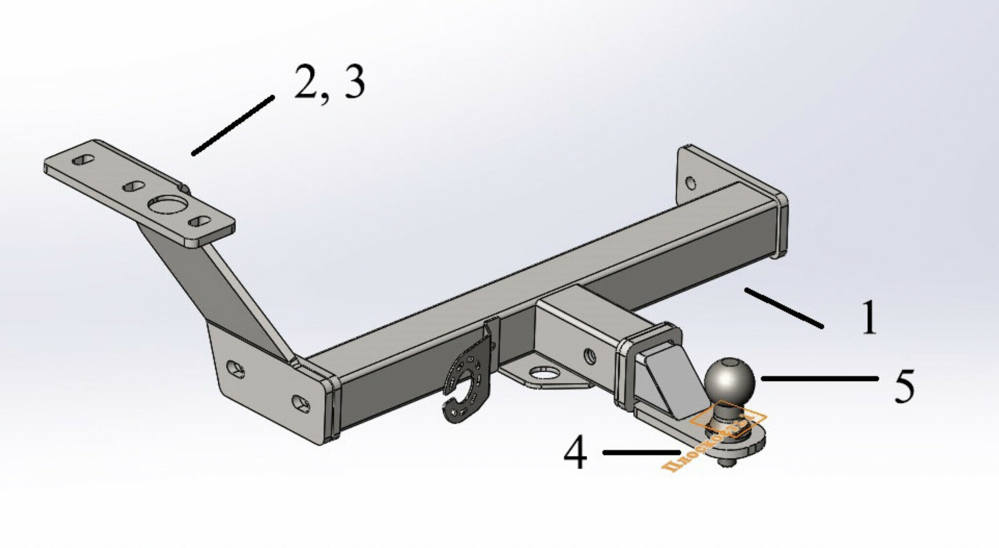 Фаркоп Бизон на Subaru Forester FA 0120-E(N) (с 2013 по 2018 г. в.(c накладкой из нержавеющей стали)) (паспорт и сертификат в комплекте)(без электрики)
