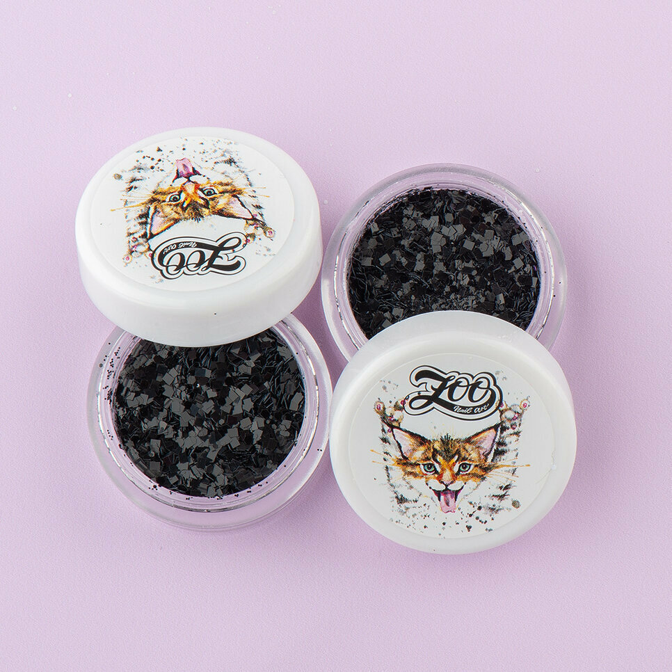 Zoo Nail Art 1299 Конфетти "Хлопушка" 2 г чёрные