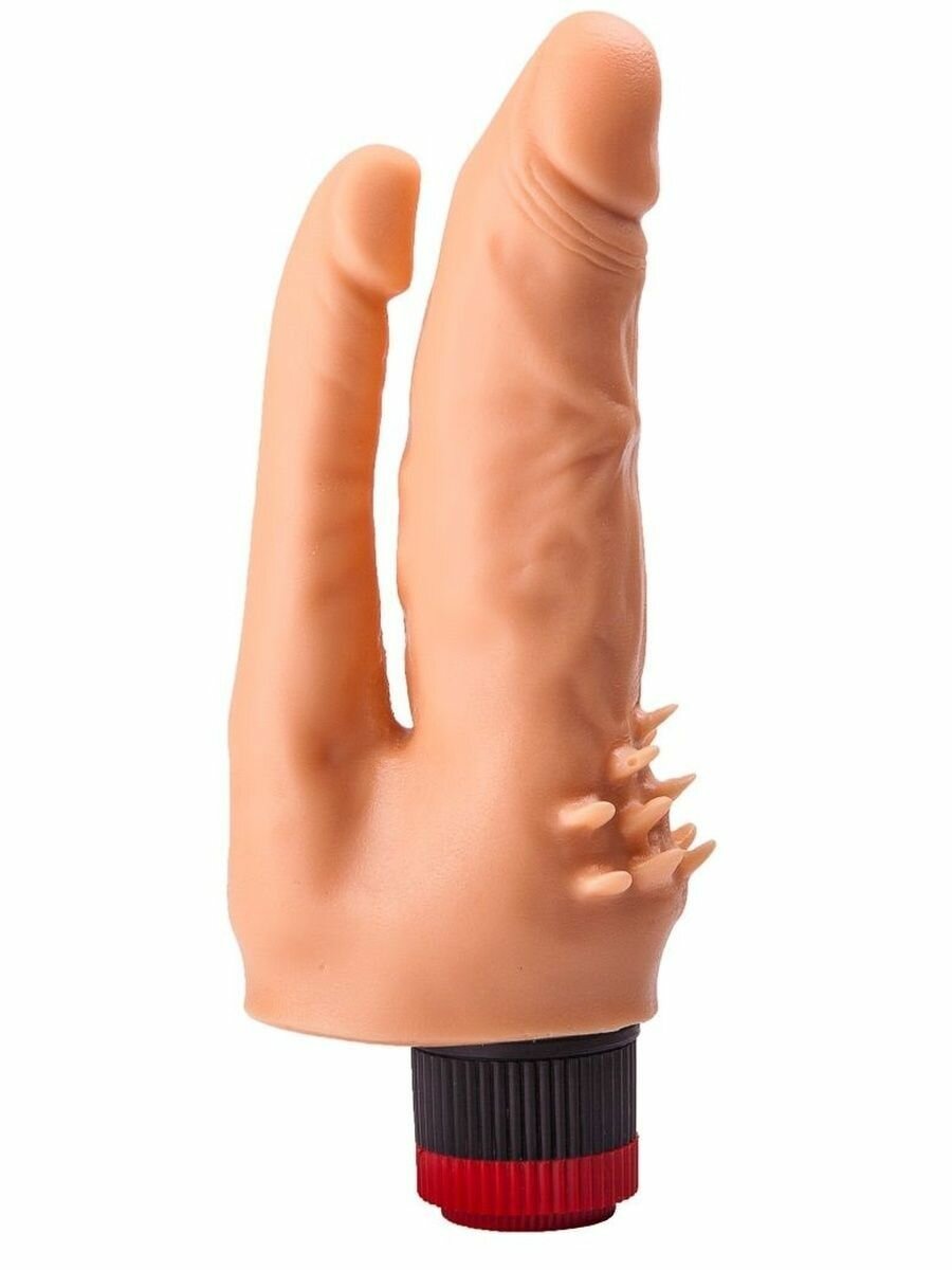 Вибромассажер анально-вагинальный с шипами для массажа клитора 17 см