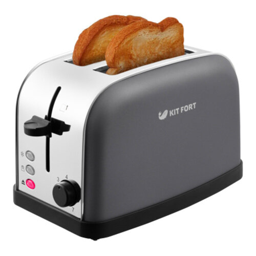 Тостер Kitfort КТ-2014-6 графит, мощность 850Вт, степеней обжаривания- 7