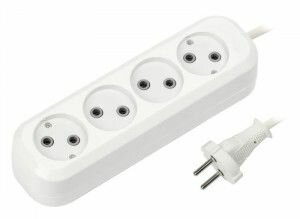 Удлинитель SmartBuy ПВС 2х1 4роз. 3м 10А (корпус АБС-пластик)