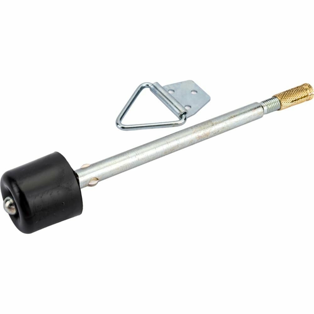 Дверной ограничитель с анкерным креплением Левша 220 мм, с фиксатором, черный У4-9564. Ч, 220 мм