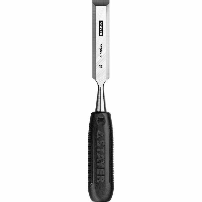 Стамеска с плоской пластмассовой ручкой, STAYER 12 мм