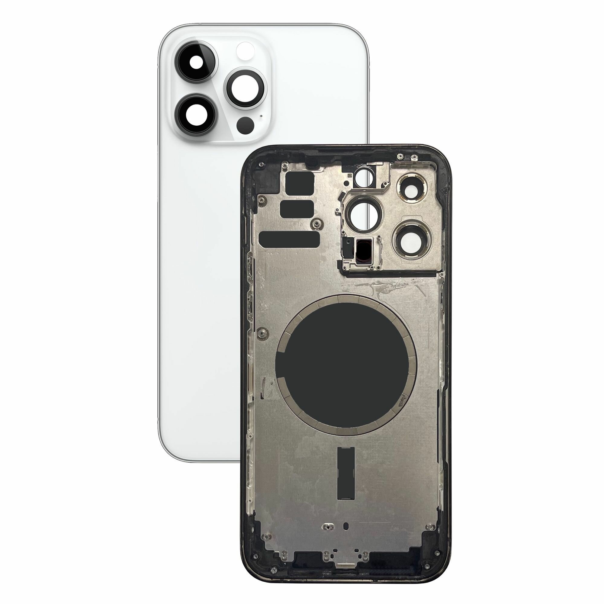 Корпус в сборе с задней панелью (крышкой) iPhone 14 Pro Max (Silver) (AAA) EU (Европа)