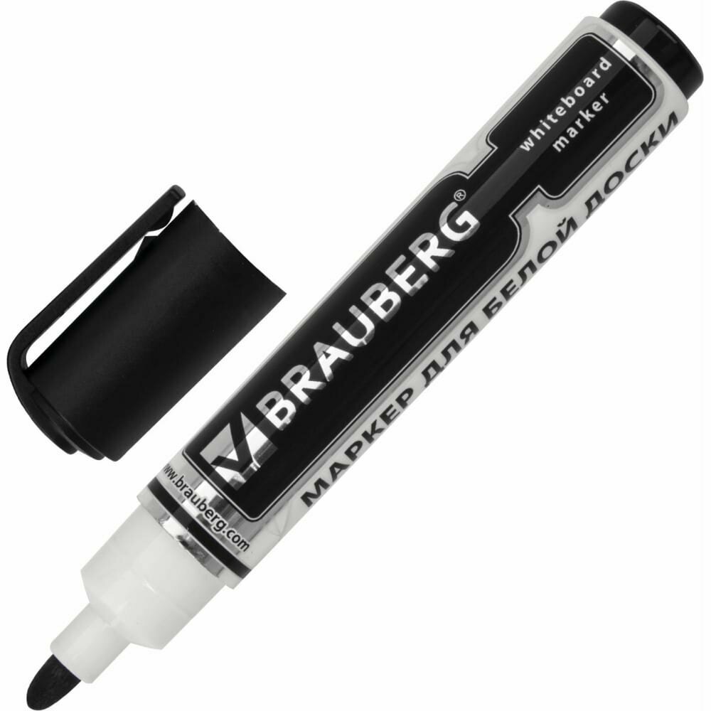 Маркер для доски Neo, с клипом, 5 мм, черный, BRAUBERG 150487