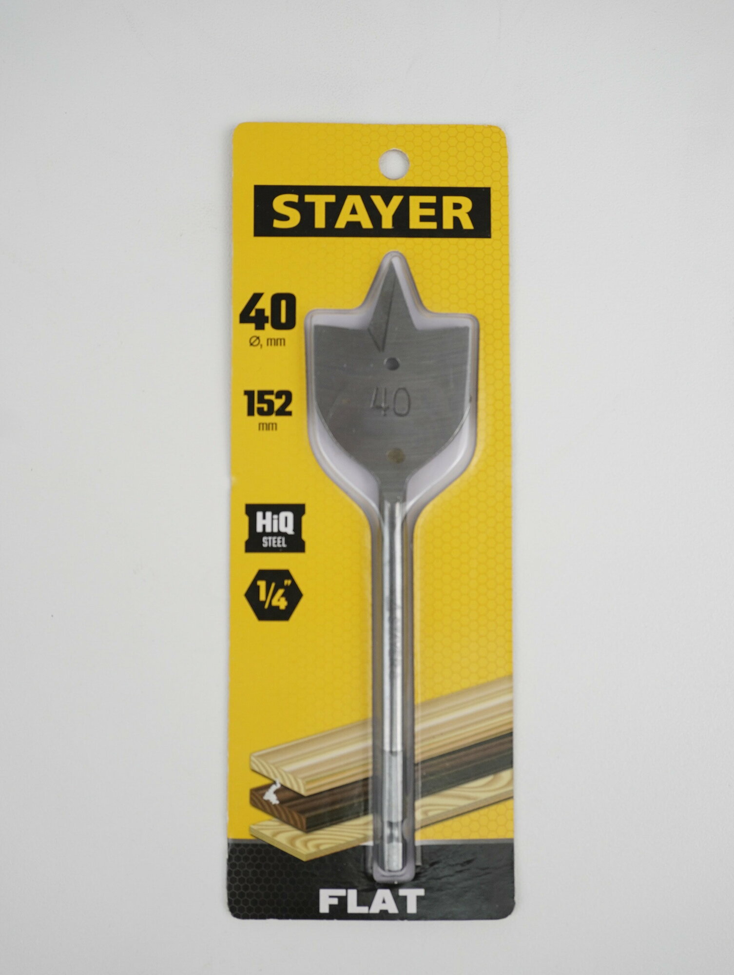 Сверло по дереву перовое 40х152мм STAYER FLAT 2950-40