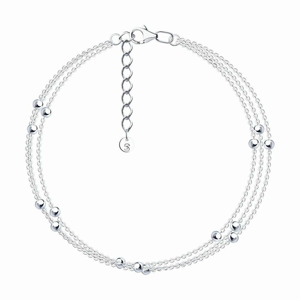 Браслет, серебро, 925 проба, родирование