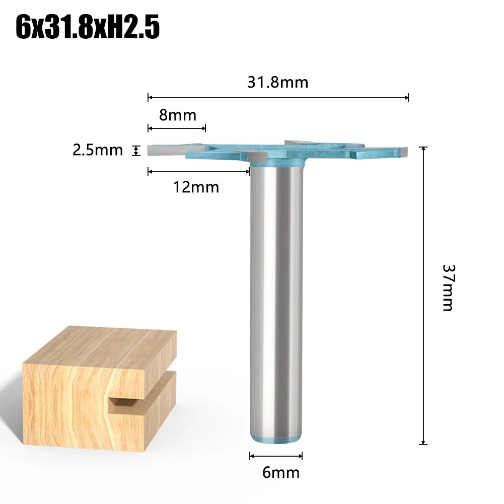 Фреза с хвостовиком 6 мм 6,35 мм, фреза для дерева, металла, карбидные фрезы, деревообрабатывающие инструменты, диаметр фрезы 6 мм 6X31.8X2.5mm