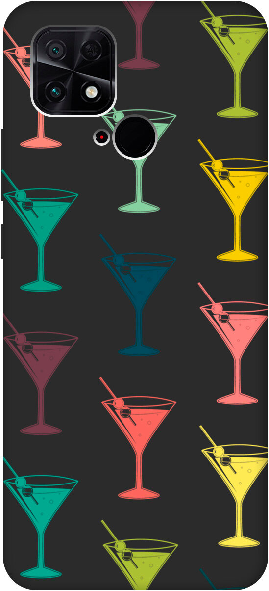 Матовый чехол Vermouth для Xiaomi Poco C40 / Сяоми Поко С40 с 3D эффектом черный