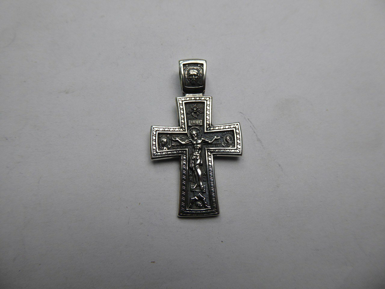Крестик, серебро, 925 проба, чернение