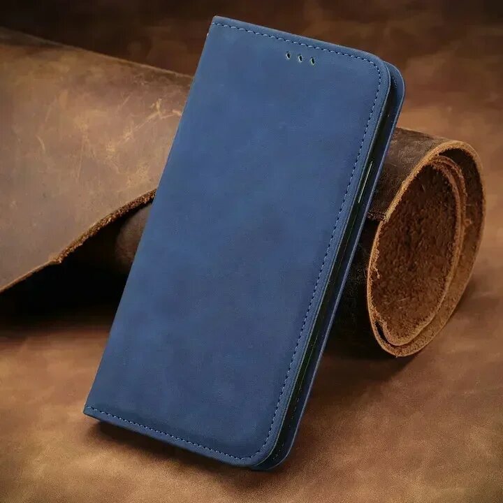 Роскошный кожаный чехол-книжка с магнитом для Xiaomi 17T Pro, 17 Темно-синий, Blue, Xiaomi 15T