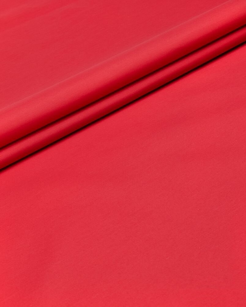 Ткань смесовая "Тиси" сорочечная 120г/м2. Цвет красный. Готовый отрез 10*1,5м.