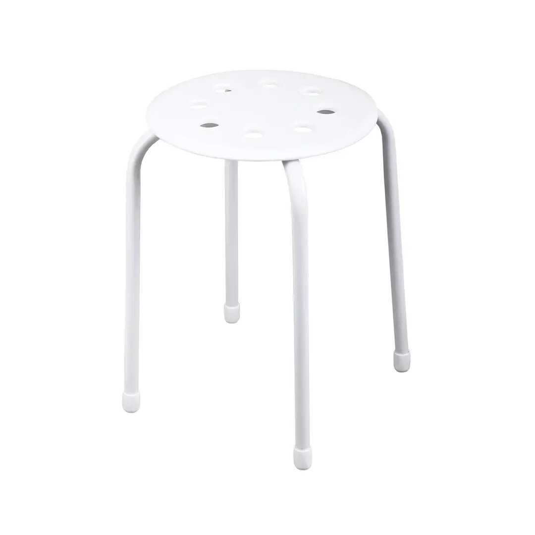 Табурет Nika ТП01 33x46x33 см ножки металл/сиденье пластик белый