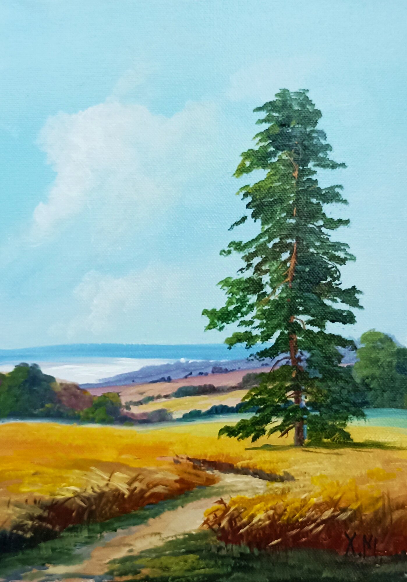 Масло/холст. 100% ручная работа, 100% живопись от Худ. мастерской Грëзы. Картина из серии "Летние пейзажи". 20х30 см