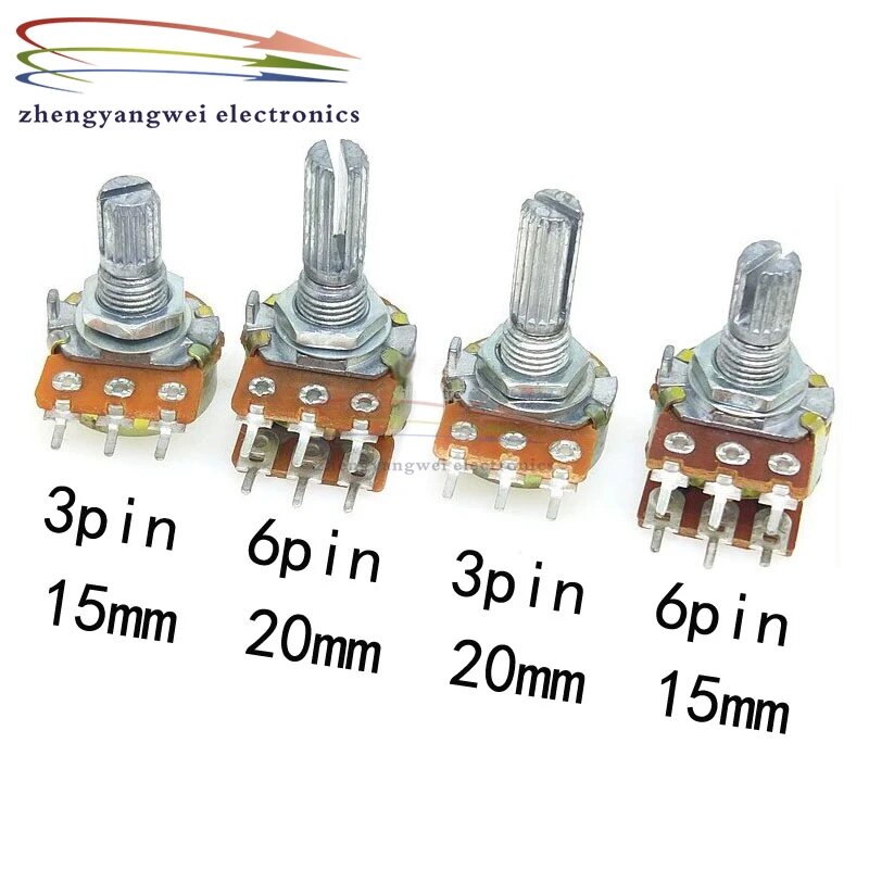 Потенциометры ZHENGYANGWEI ELECTRONICS WH148 6pin, 15mm 50k