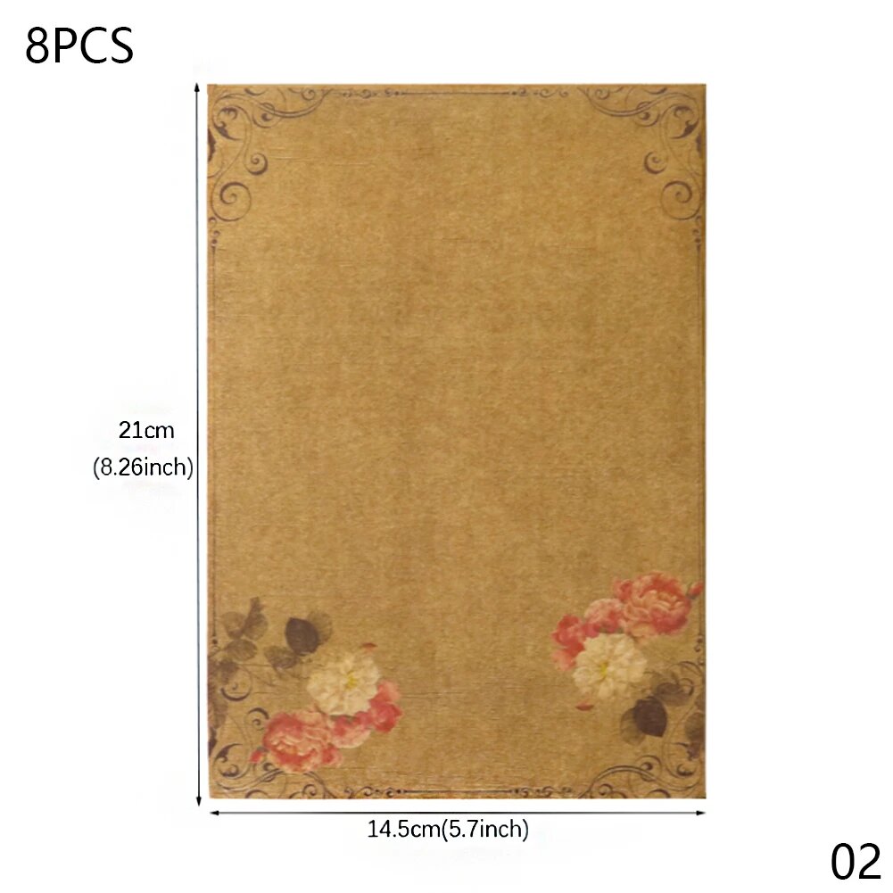 Ретро винтажная бумага для письма 8 листов 02