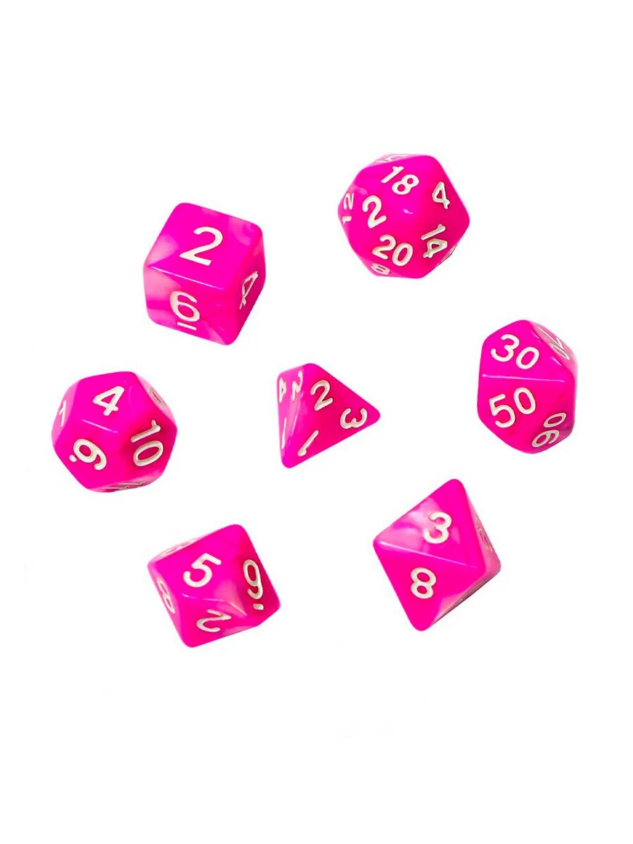 Набор кубиков Dungeons and Dragons ДнД, рубеллит, 7 шт