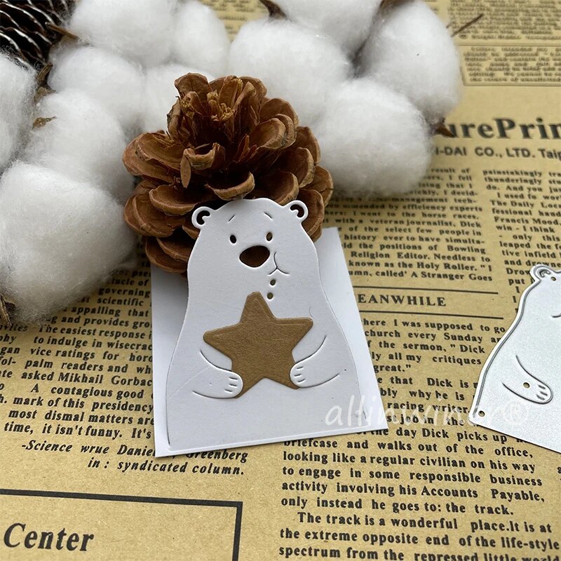 Металлические трафареты для скрапбукинга Allinwiner медведь