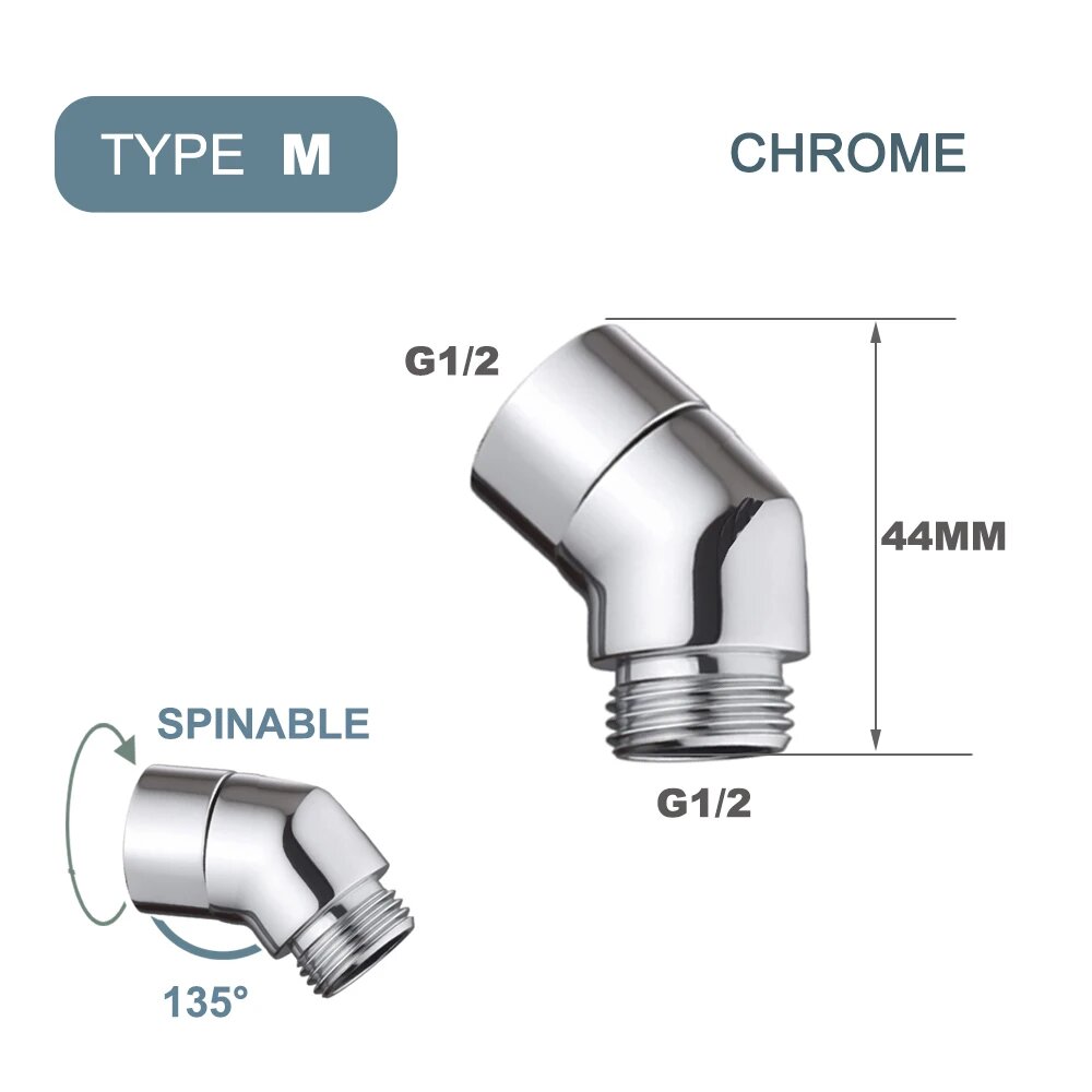 Адаптер для душа угловой G1/2 нержавеющая сталь Type M Shower