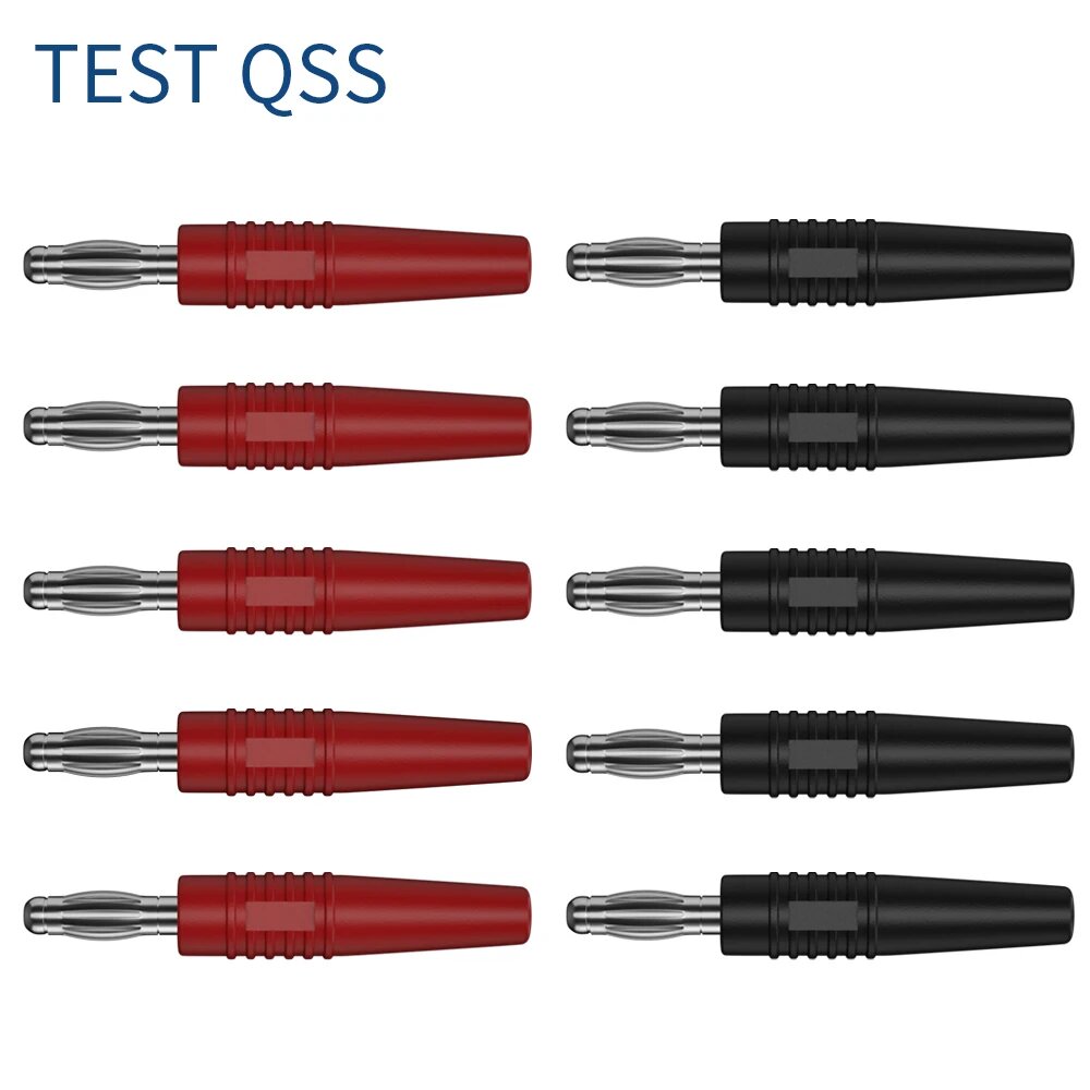 TEST QSS Комплект проводов с разъемами "банан" 10 шт. 5red5black