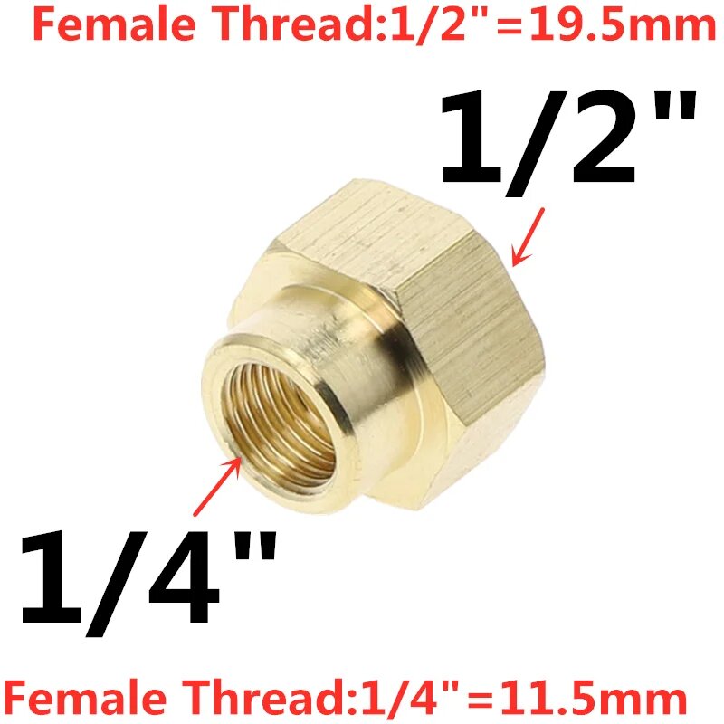 Латунный редуктор 1/4" - 1/2" BSP, Цвет: 02 to 04