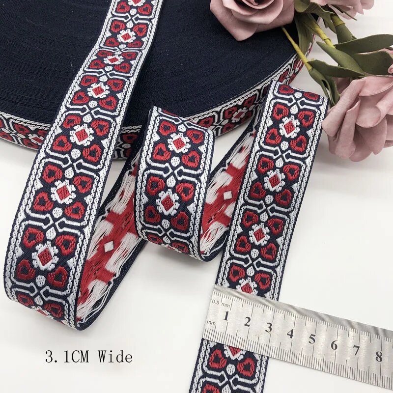 Кружевное украшение для пошива HB145 Красный, D