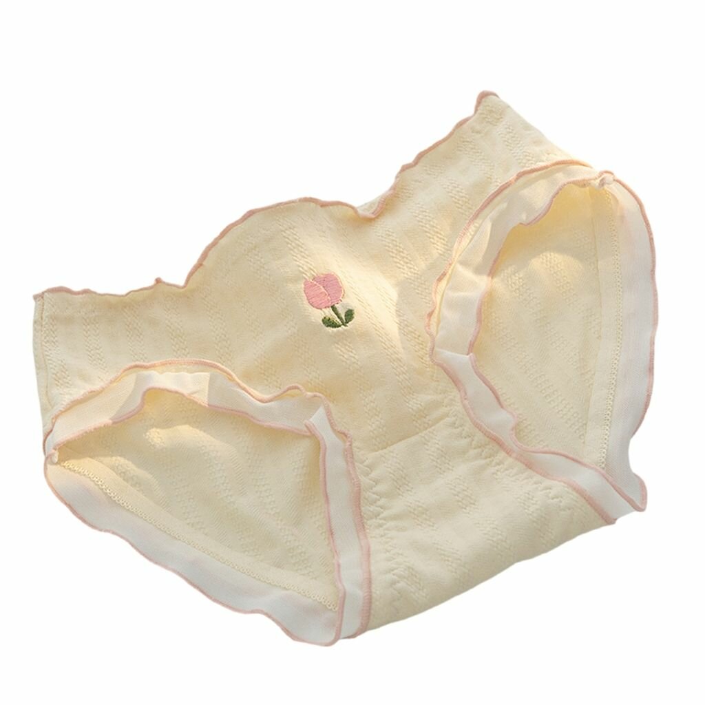 Оригинальные трусики tulip girl, тюльпан на желтом фоне, M