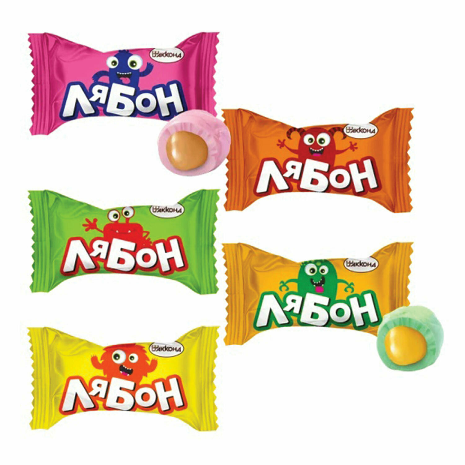 Конфеты жевательные акконд "ЛяБон" фруктово-ягодный микс, 1000 г