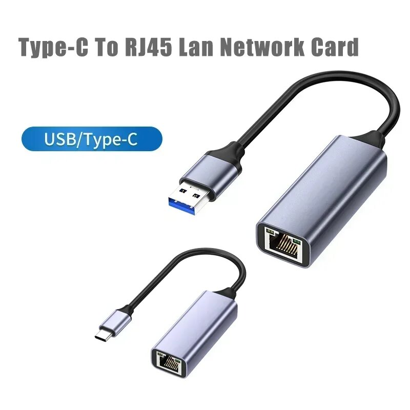 USB-C Ethernet адаптер Dawndesslo, Type C2.0 100Mbps — фото 1