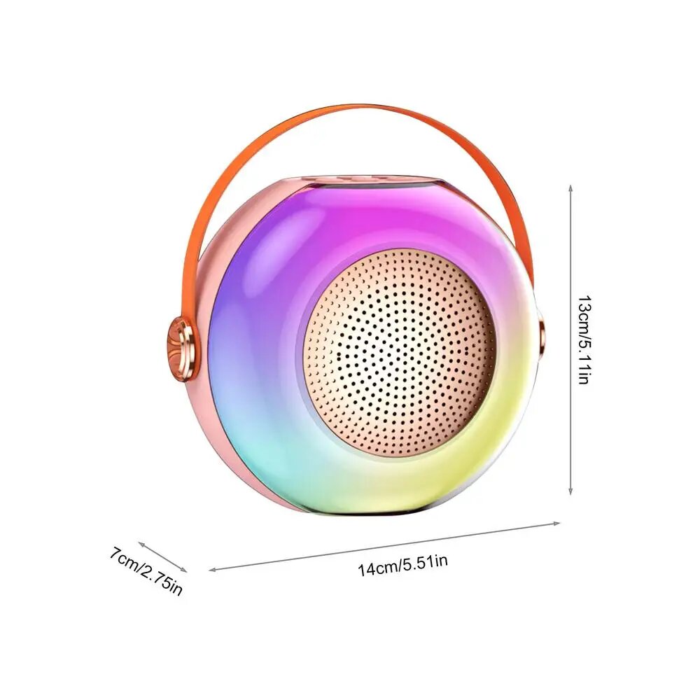 Портативный караоке беспроводной громкоговоритель с двумя микрофонами светодиодный музыкальный проигрыватель для семейного семейного собрания громкоговоритель