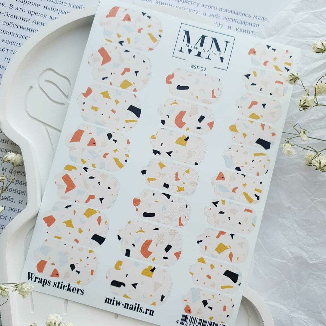 Пленки для дизайна ногтей Miw Nails Wraps stickers SF-07