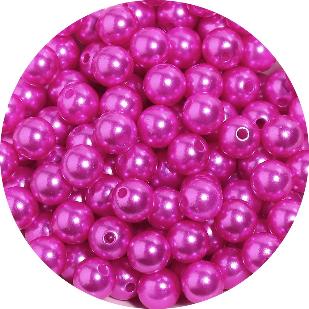 Круглые бусины Louleur из АБС-пластика 3-10 мм Фиолетовый, 6mm x 300PCS, Hot pink