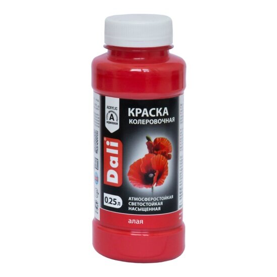 Краска колеровочная Dali , акриловая, 0,25 л, алая