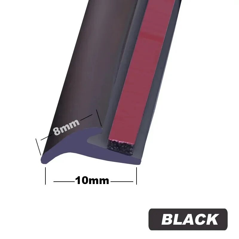 2 м универсальная автомобильная резиновая уплотнительная лента, автомобильное уплотнение, наклонное автомобильное уплотнение Т-типа, резиновая уплотнительная лента, расклешенная арка 8mm black T