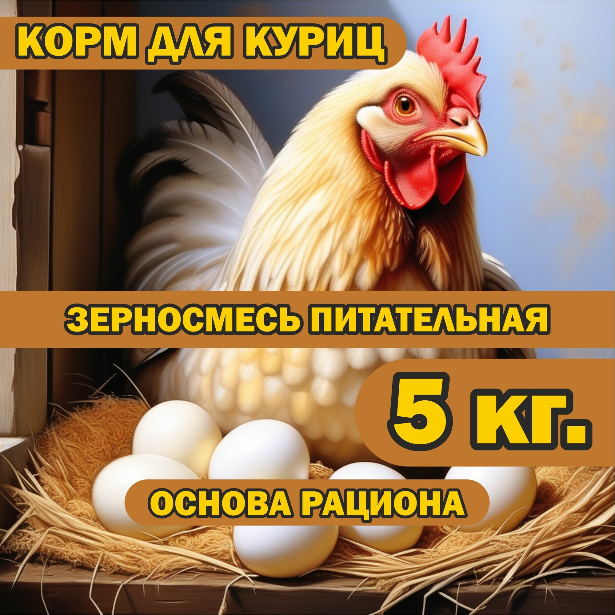 Корм для куриц 5 кг. питательный, зерносмесь
