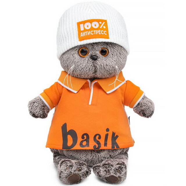 Мягкая игрушка Кот Басик в поло и шапке 22 см, Budi Basa (Буди Баса), Ks22-286