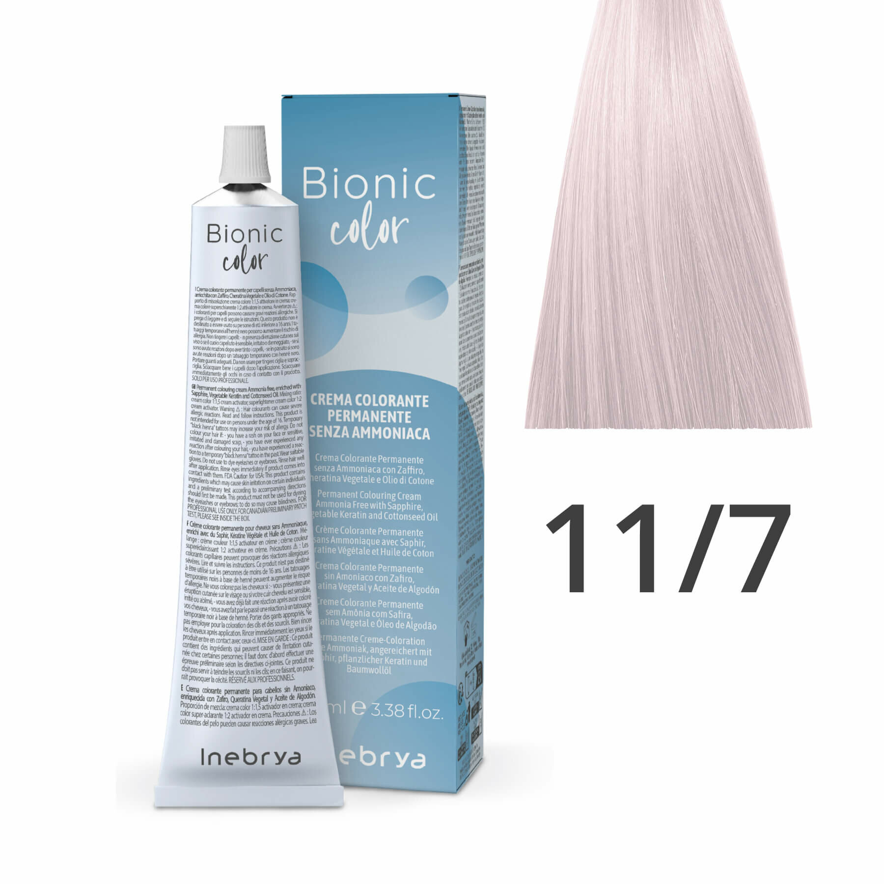 Краска для волос профессиональная без аммиака Inebrya Bionic Color 11/7 Очень светлый блонд Коричневый 100 мл