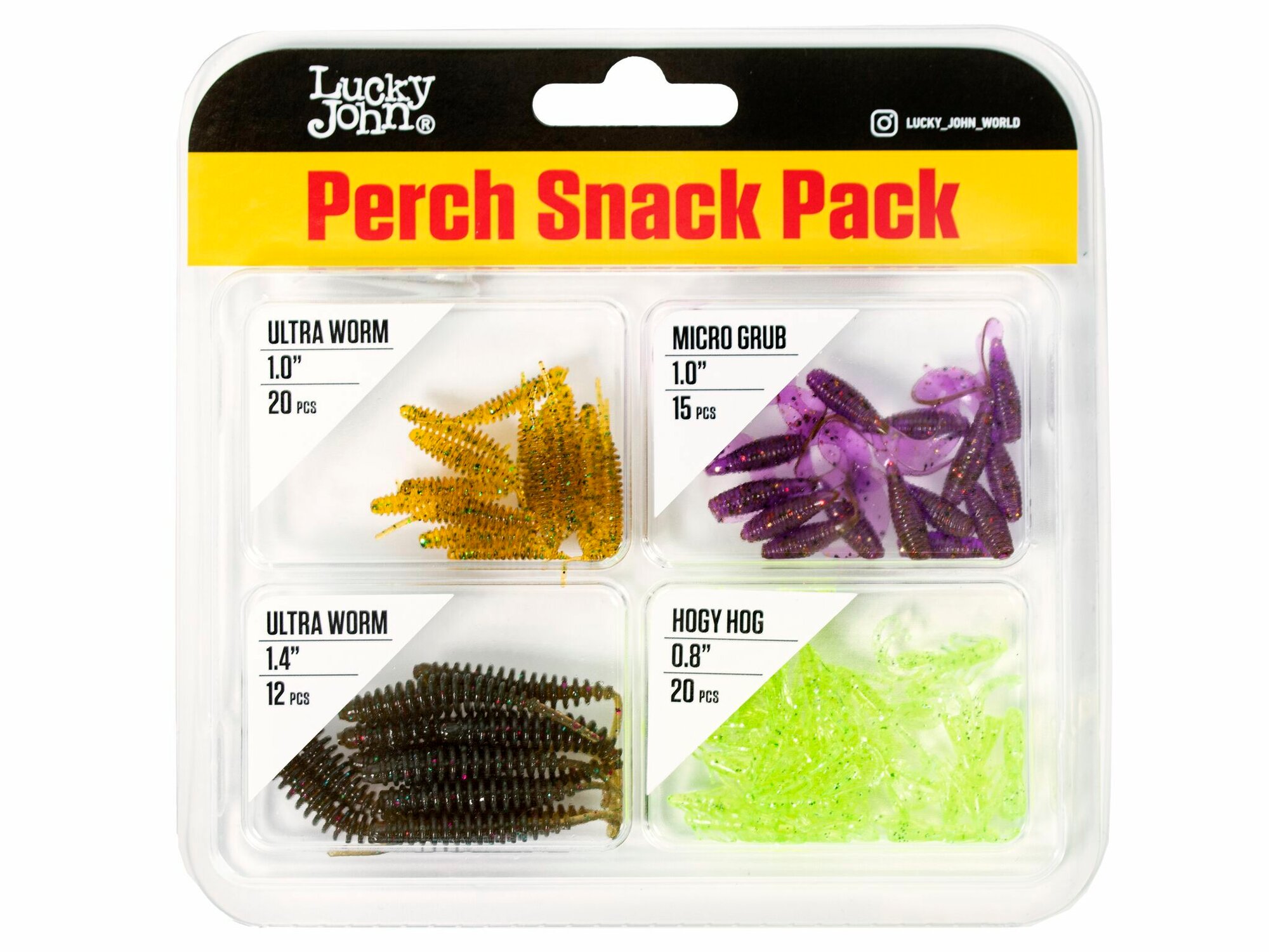 Приманки рыболовные силиконовые Твистеры и слаги съедобные lucky john Pro Series Perch Snack Pack 01 SET/Mix Packнабор снастей для зимней и летней рыбалки резиновые рыбки, искусственные наживки