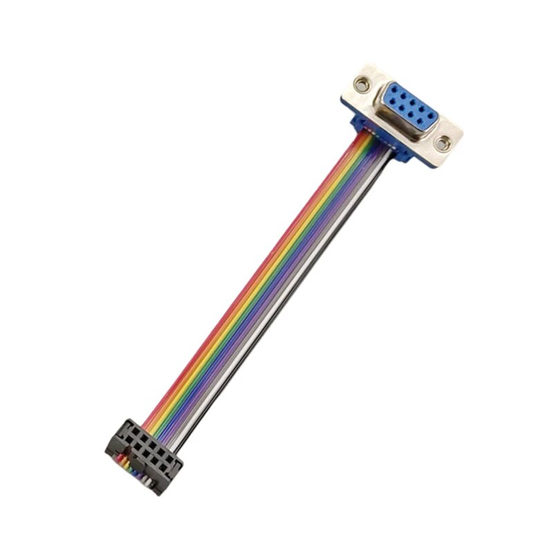 Кабель D-Sub DB9 To FC-10P IDC радужный 50CM, DB9 Female