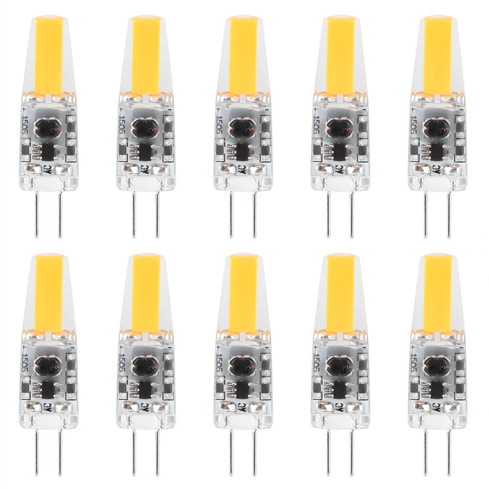 10 шт. Домохозяйство мини -G4 Силиконовая светодиодная лампочка 1,5 Вт AC12V для автомобильного шкафа отель освещение