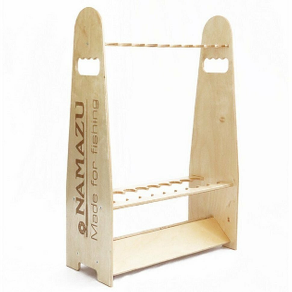 N-SS-01L Стойка для удилищ Namazu, под 20 шт, 540х240х800 мм, покрытая лаком