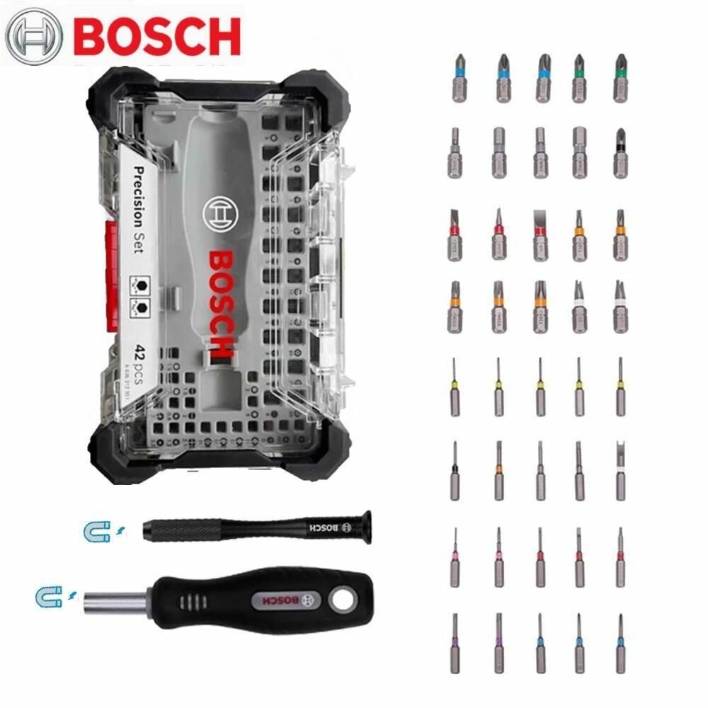 Bosch многофункциональный 42 частей набор прецизионные магнитные отвертки битыБеспроводная ручная отверткаМашиностроительные инструменты 2607002835