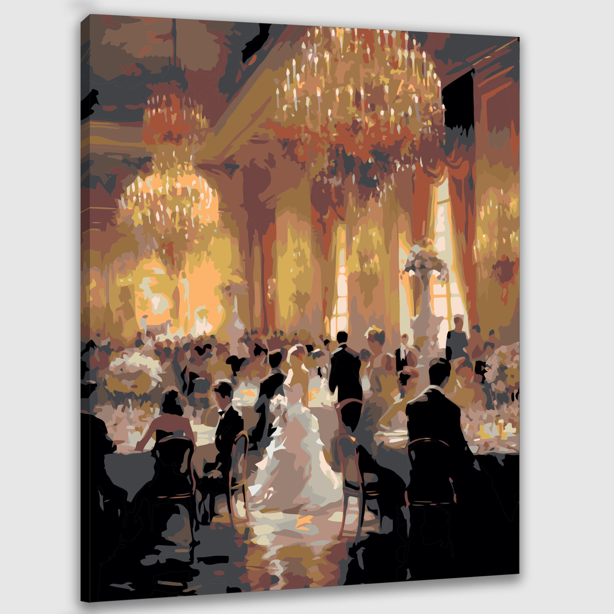 Картина по номерам 40x50 см, картина маслом, радость, роскошная дегустация вин, большой замок, роскошный интерьер