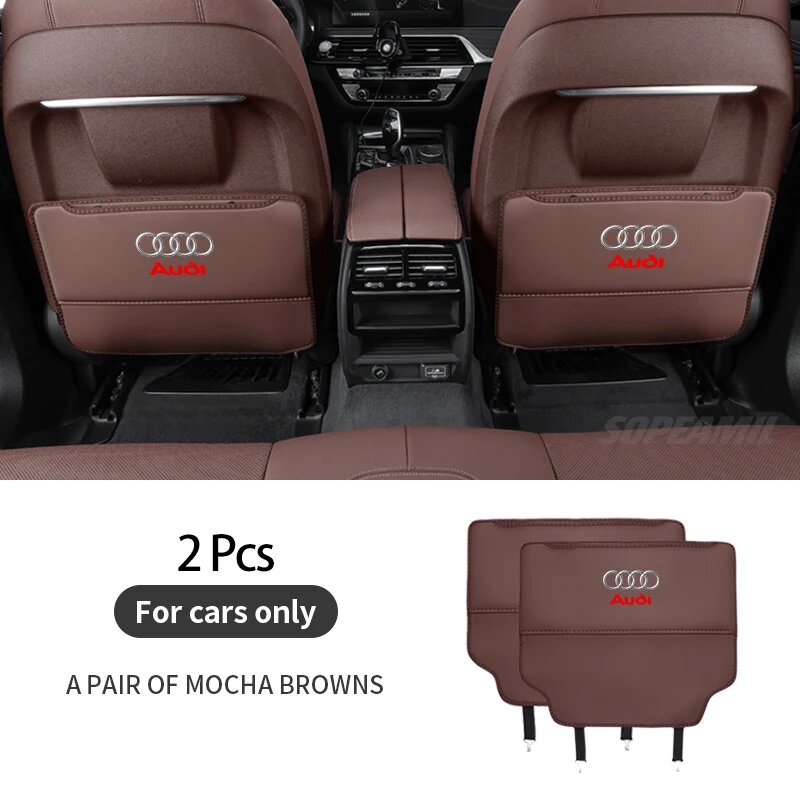 Audi A1 A3 A4 A5 A6 A7 A8 Q3 Q5 Q7 Q8 RS4 RS5 RS6 S3 S4 S5 TT Сумка для хранения спинки Brown 2 Pcs