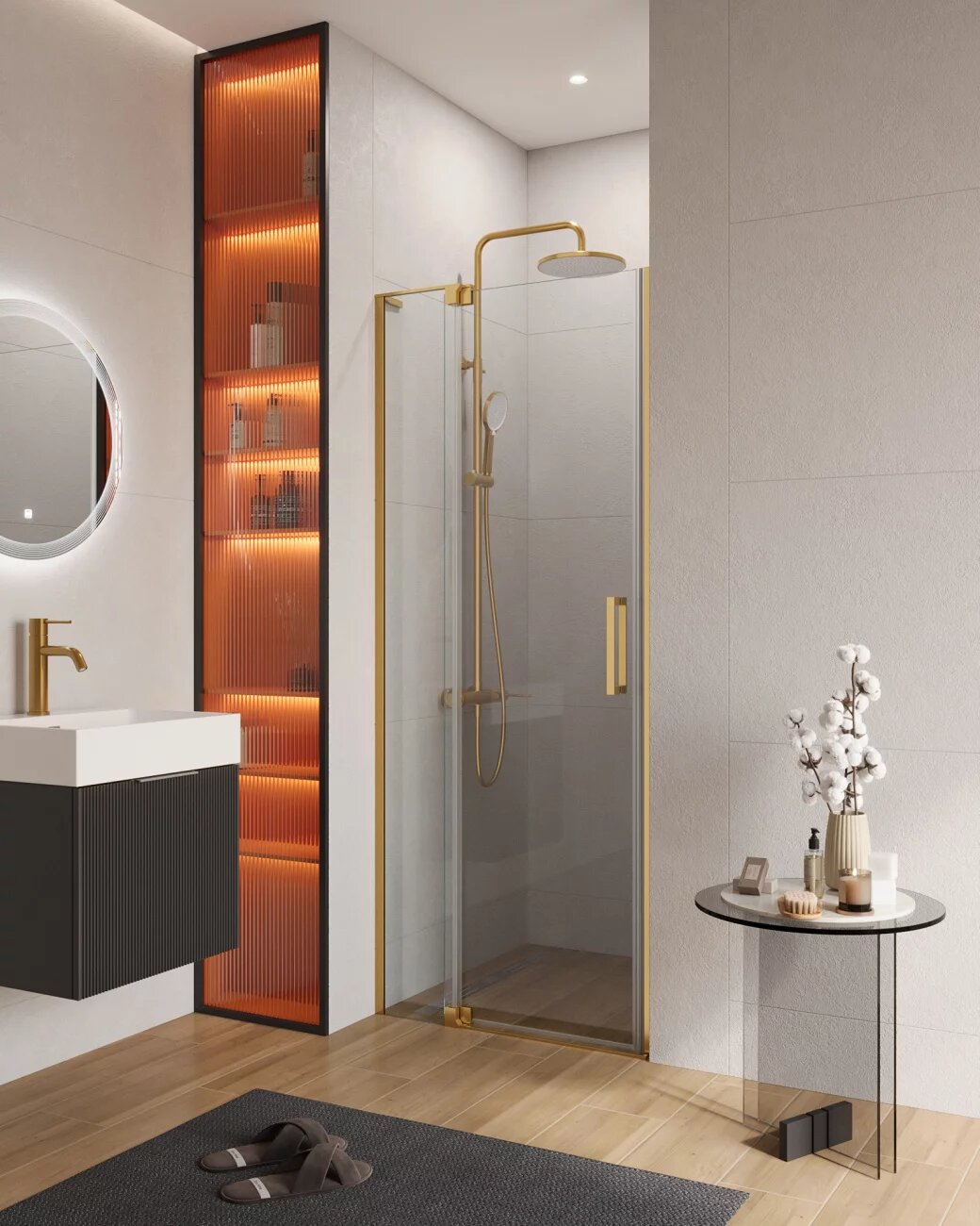 SLIDER-B-1-100/110-C-BORO Душевая дверь