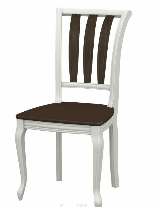 Стул Аврора Кабриоль Эмаль белая/Орех темный Размеры: Высота 910мм Глубина 440мм Ширина 450мм