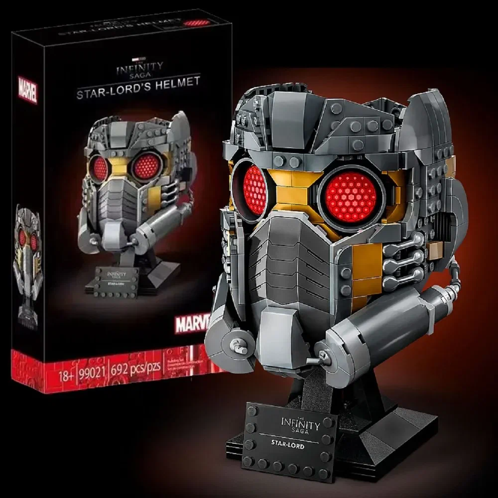 Конструктор совместим с Lego Марвел "Шлем Звёздного Лорда", пластик, 692 элементов