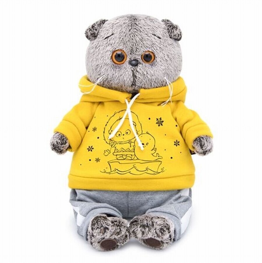 Мягкая игрушка Basik&Co Кот Басик в спортивном костюме, 30 см, BUDIBASA