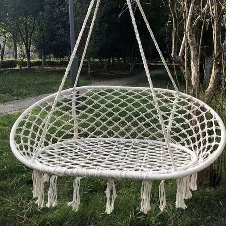 Белые гамаки используются для садовых качелей Textilen, 65x135 см